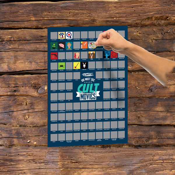 100 Cult Movies Scratch Poster - The Gadget Lounge