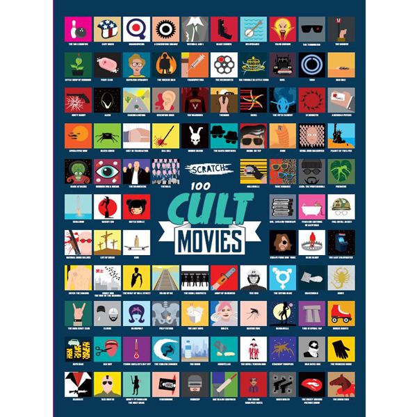 100 Cult Movies Scratch Poster - The Gadget Lounge